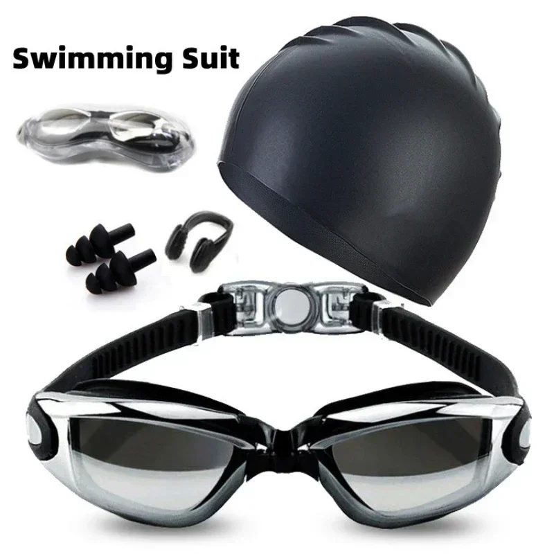 Adult-Swimming-Suit-HD-Anti-fog-Swimming-Goggles-Set-Waterproof ...