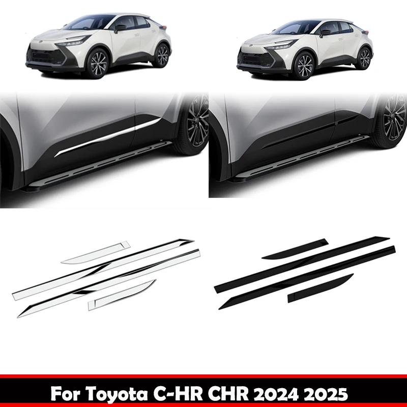 For Toyota CHR C-HR 2024 2025 ABS balck Side Door Body Molding Line ...