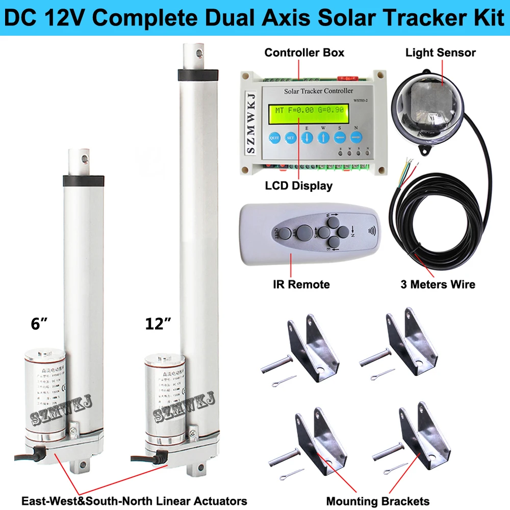Complete Kit-Dual Axis Solar Panel Tracking Tracker Sun Track System ...