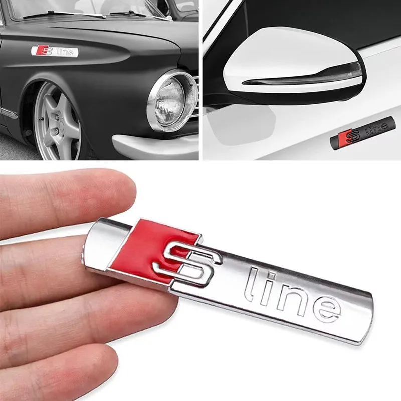 2-Piece-Set-Metal-Car-Side-Sline-Label-Trim-Sticker-For-Audi-A3-A5-A7 ...