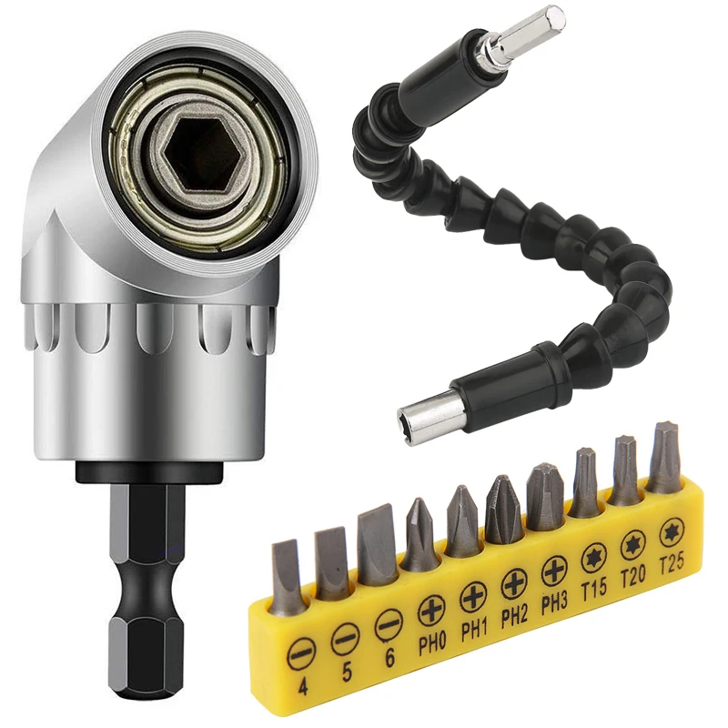 105-Degree-Angle-Screwdriver-Socket-Holder-Adapter-Adjustable-Bits ...