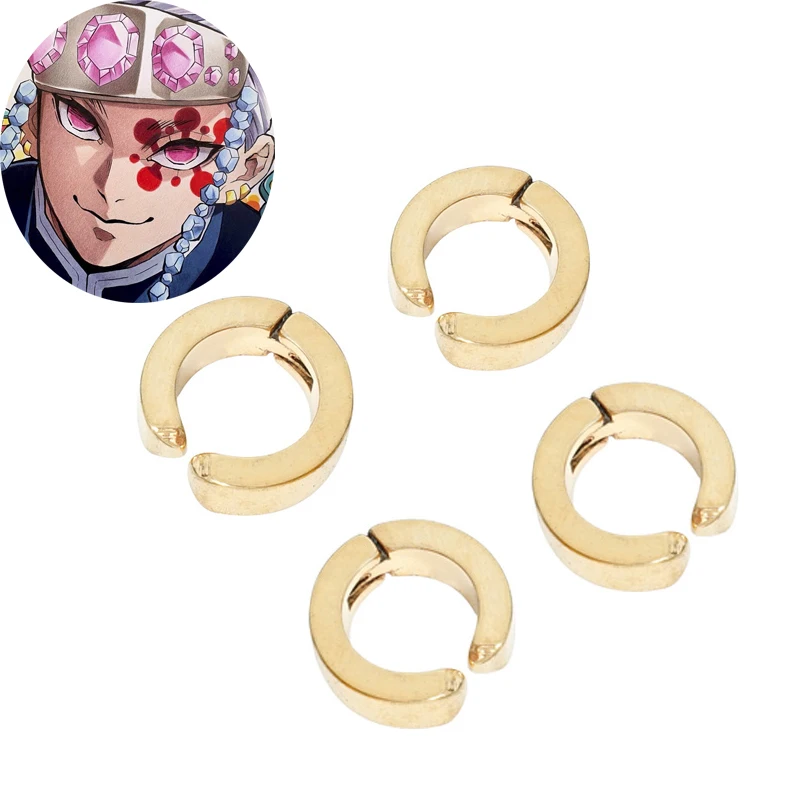 4Pcs-Demon-Slayers-Uzui-Tengen-Cosplay-Earrings-Golden-Titanium-Steel ...