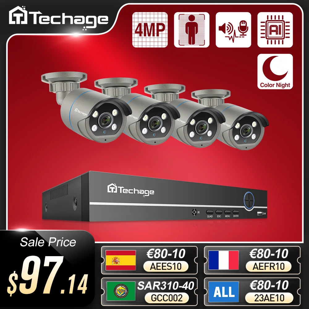 Techage-8CH-4MP-H-265-HD-POE-NVR-Kit-CCTV-Security-System-IR-Outdoor ...