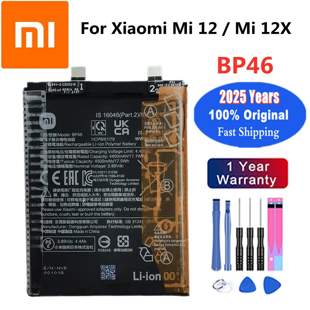 Batería Xiaomi BP46 de 4500mAh de alta calidad para Xiaomi Mi 12 / Mi ...