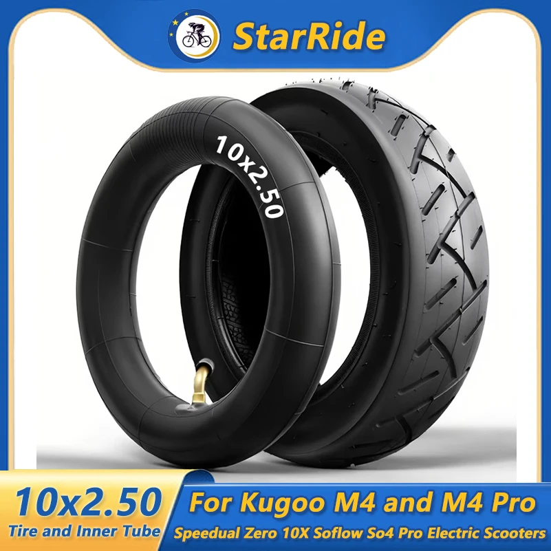10x2.50 Tire and Inner Tube Set 10-Inch Scooter Tyre for Kugoo M4 M4Pro ...