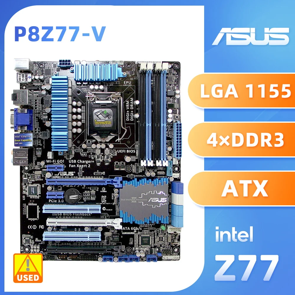Asus P8Z77-V placa-mãe intel z77 chipset gigabit lan lga 1155 slot para core i7/core i5/core i3 ...