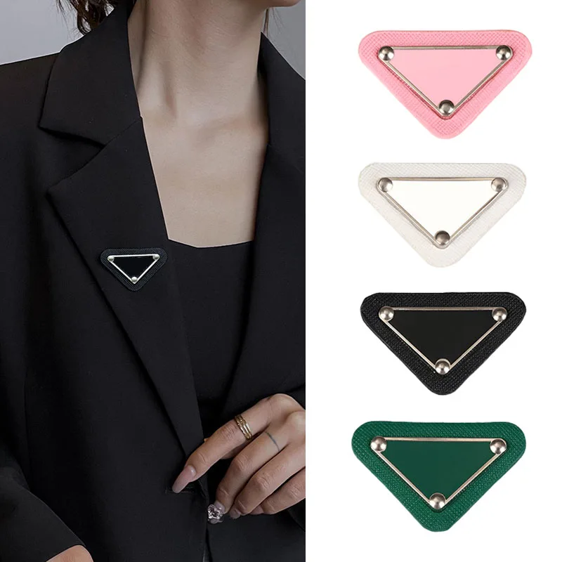 5pcs Triangle Brand Logo Sewing Patch Luxury Leather Badge Patches On ...