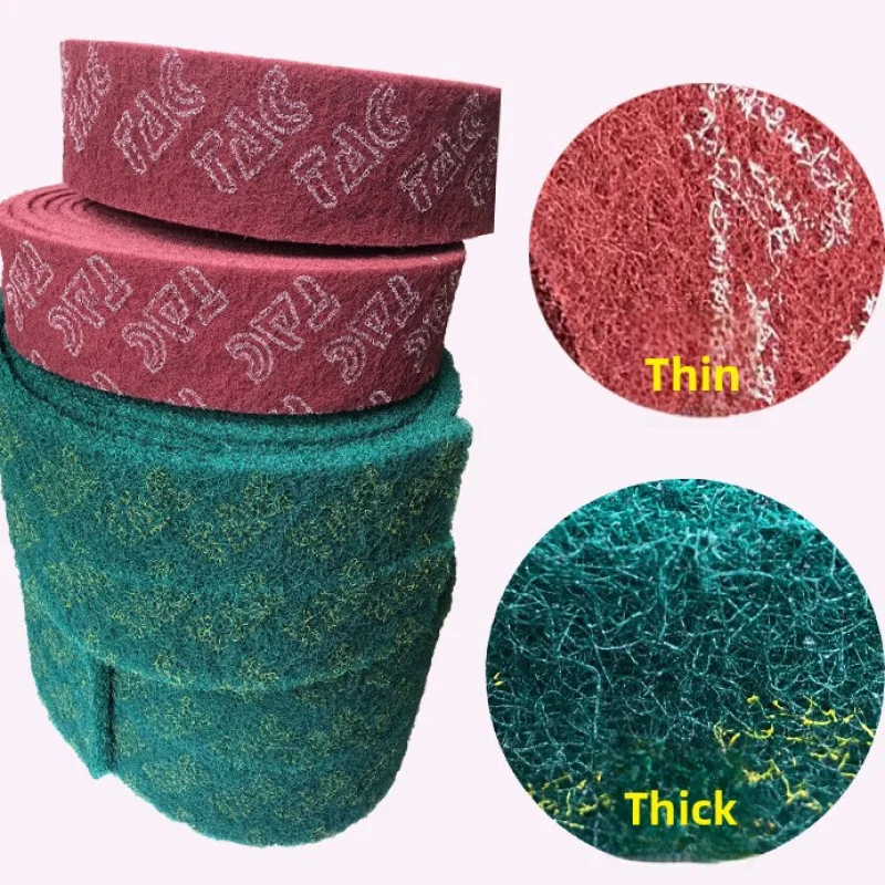 Industrial Scouring Pad Roll Green Red Stainless Steel Decontamination ...