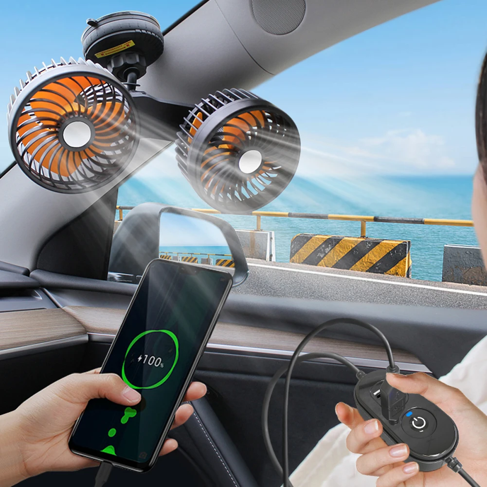 Car-Cooling-Fan-USB-Charging-Auto-Ventilation-Fan-Dual-Head-Mini-Car ...
