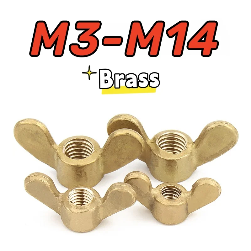 2-10pcs M3 M4 M5 M6 M8 M10 M12 M14 Brass Butterfly Nut Hand Tighten ...