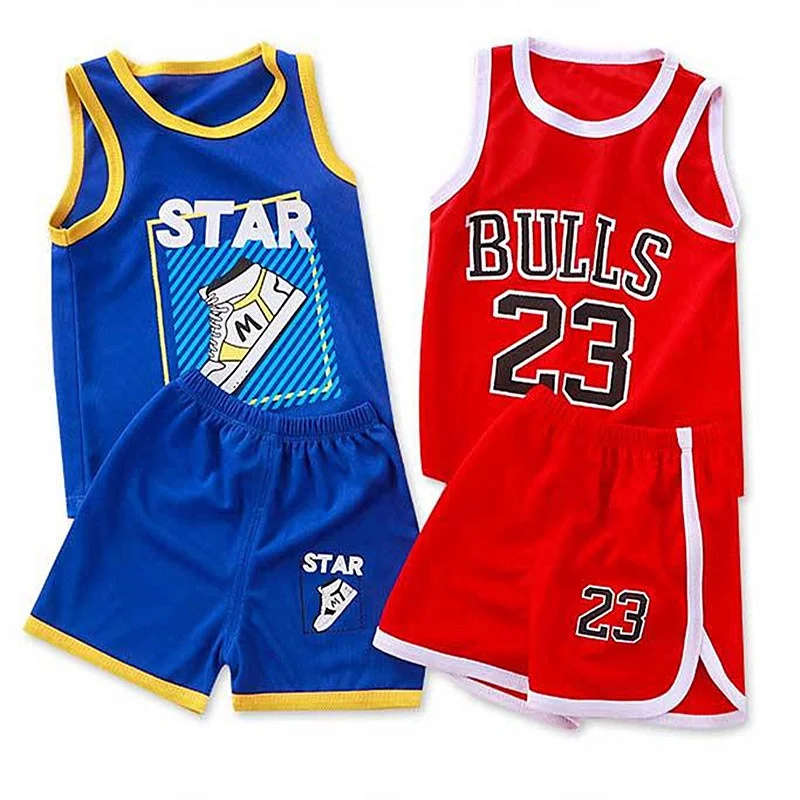 Boys Sports Basketball Clothes Suit Summer Children's Fashion Leisure ...