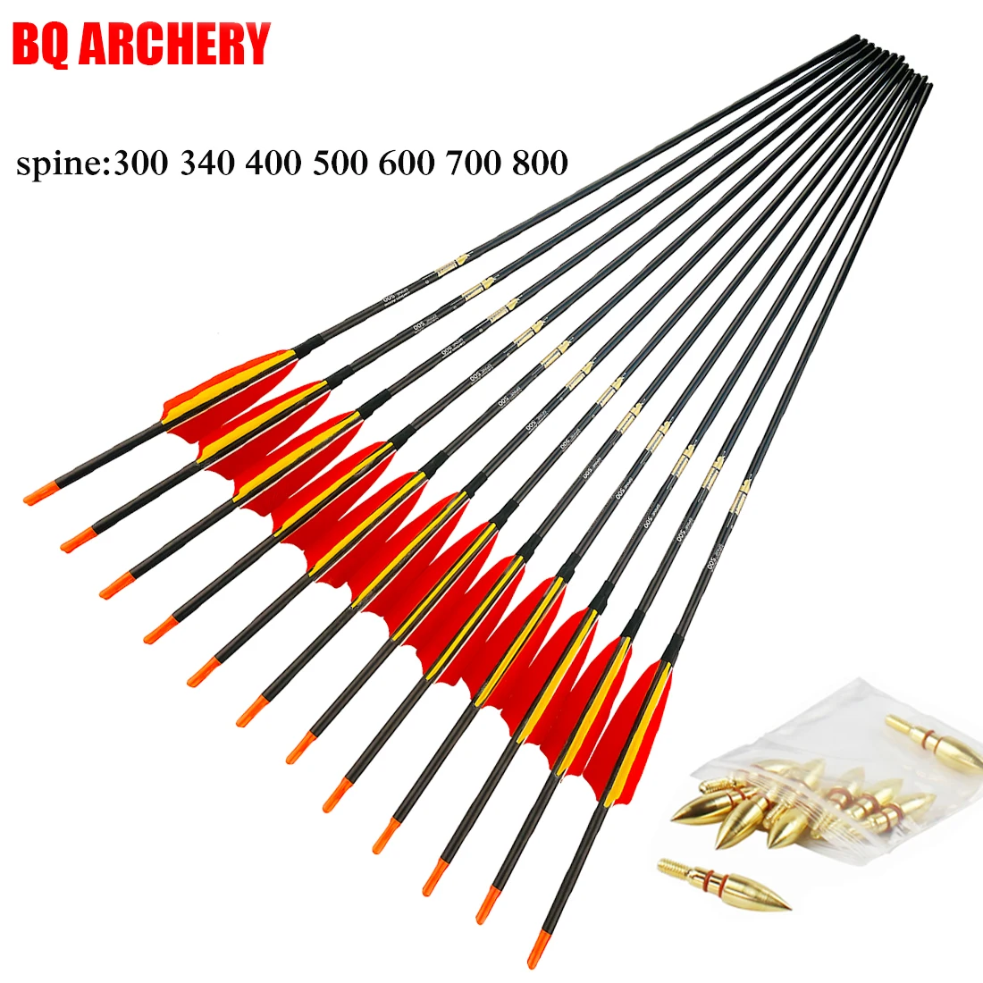 12PCS Arrows Horseback Fast Shooting Nock Arrows Pure Carbon Arrows ID6 ...