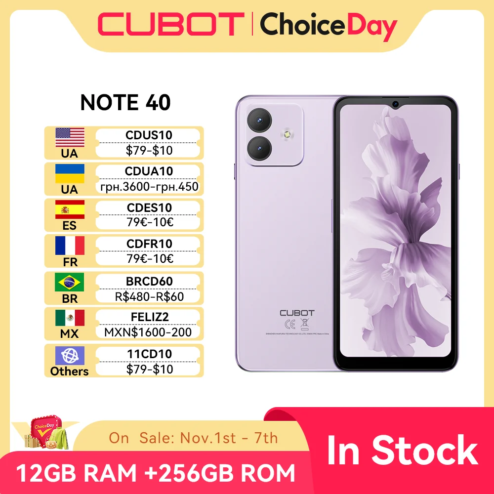 Cubot-Note-40-Smartphone-12GB-RAM-6GB-6GB-Extended-256GB-ROM-50MP-Main ...