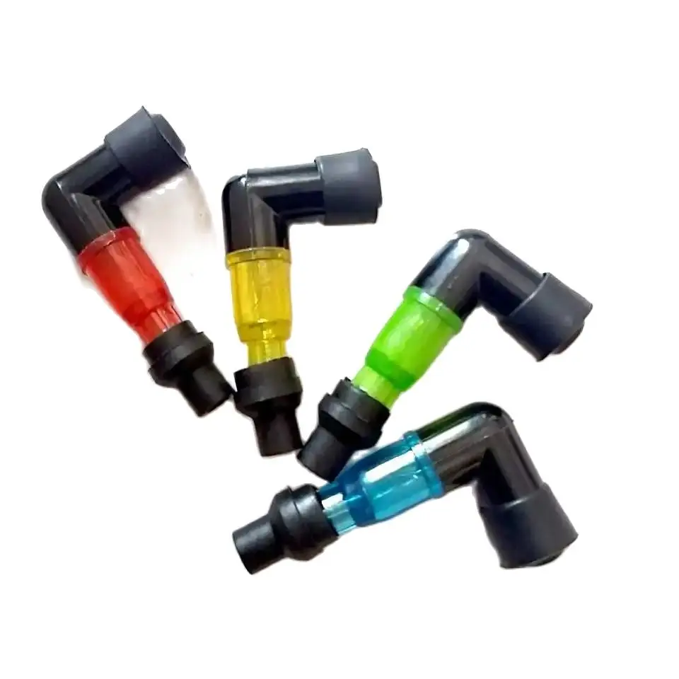 Universal-Motorcycle-Flash-Spark-Plug-Cap-8mm-Ignition-Coil-Elbow-Spark ...