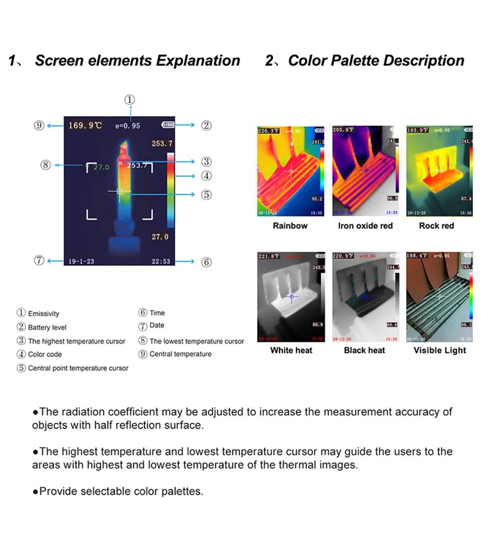 A-BF Infrared Thermal Imager RX-300 -20°C~550°C Industrial Floor ...