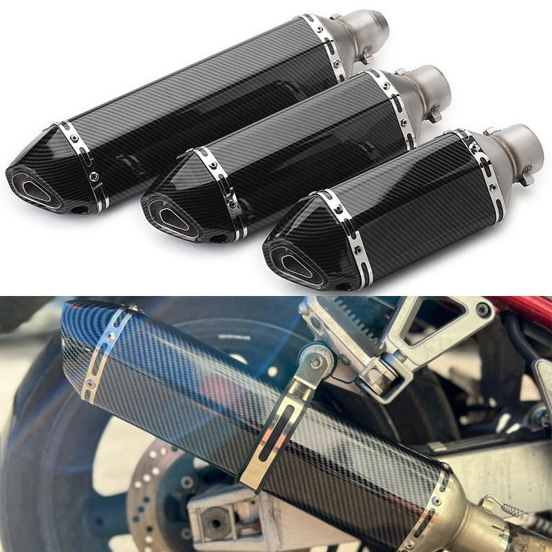 51mm inlet Motorcycle Exhaust Muffler Steel Pipe 250cc 350cc 600cc ...