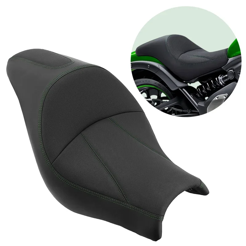 Motorcycle-Front-Rear-Driver-Passenger-Seat-Two-Up-One-Piece-Leather ...