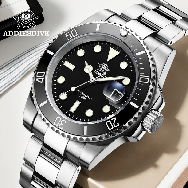 ADDIESDIVE Luxury Men Automatic Watch 8215 Movement Sapphire Glass ...