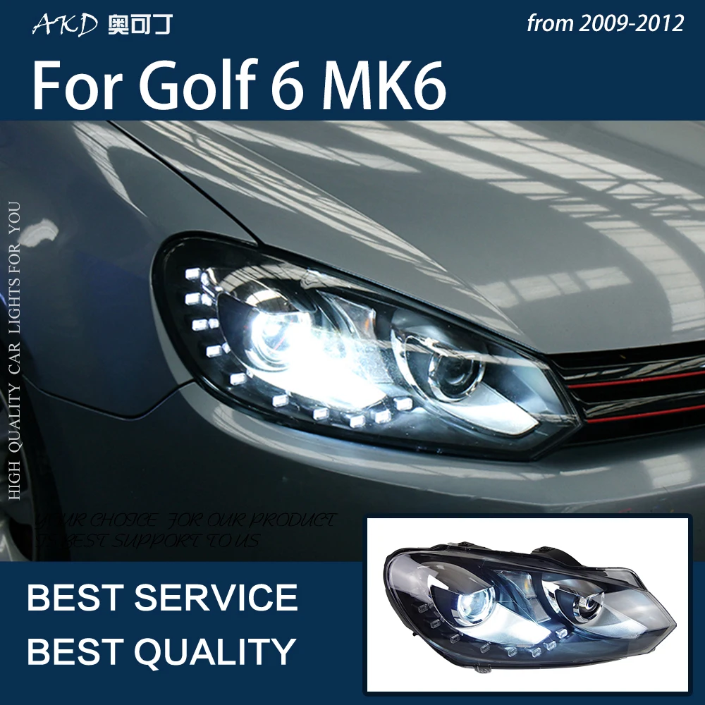 Car-Lights-For-Golf-6-2009-2012-R20-Golf6-MK6-LED-Auto-Headlights ...