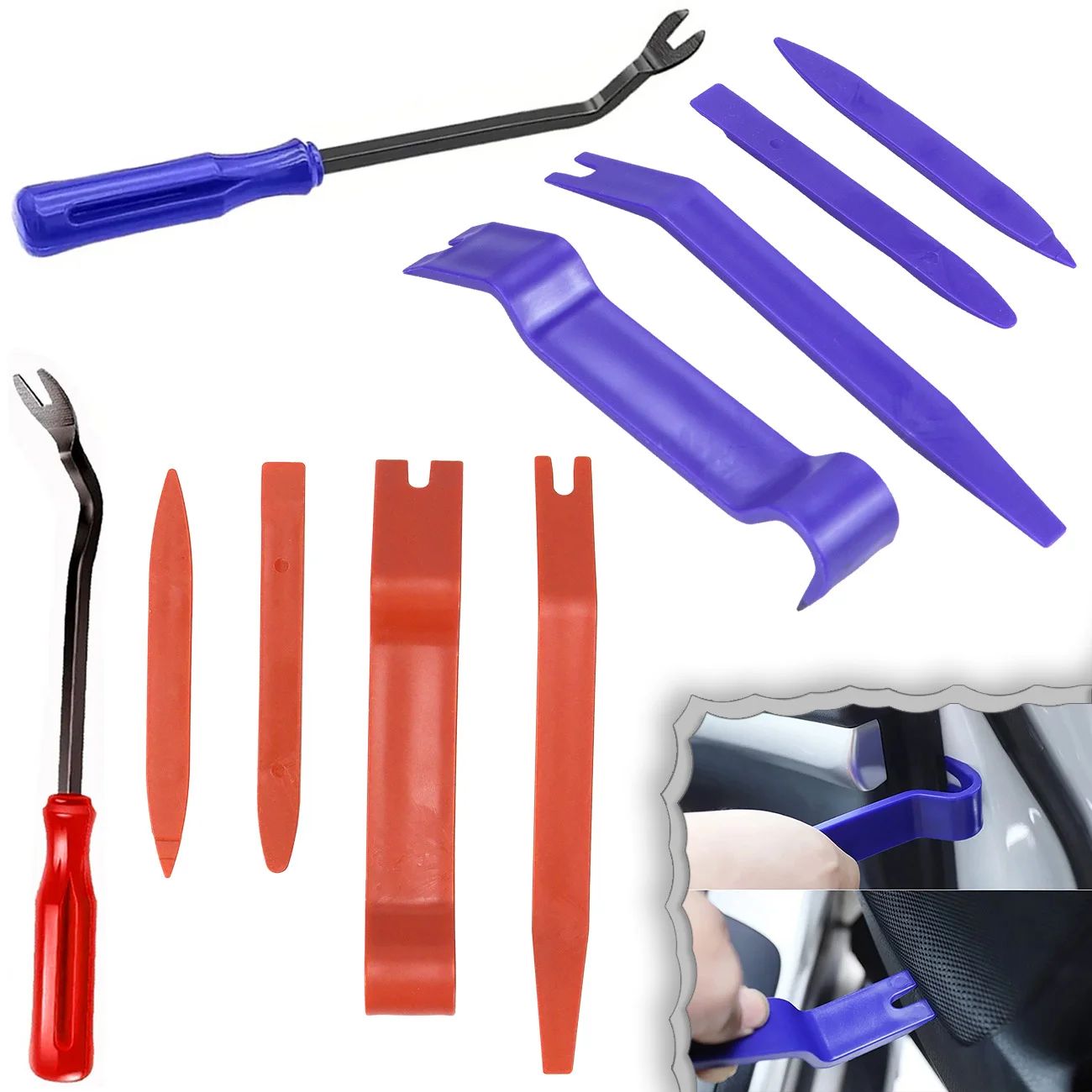 Auto Trim Removal Tool Kit Scratch Pry Plastic Tool Car Door Clip Panel ...