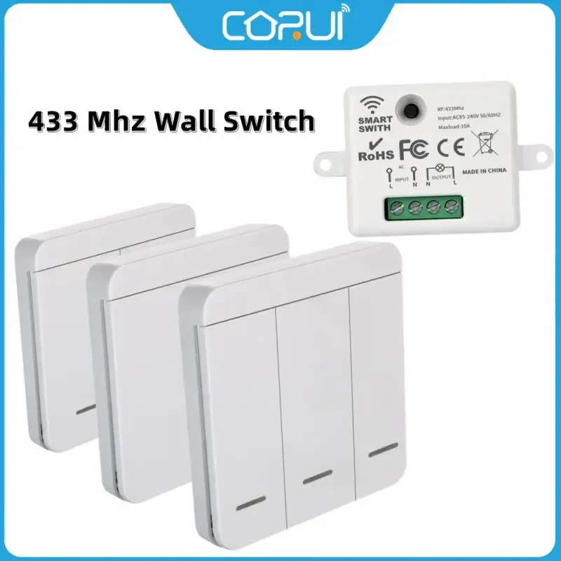 CORUI-Smart-Wireless-Switch-433Mhz-Random-Paste-Home-Wall-Switch-With ...