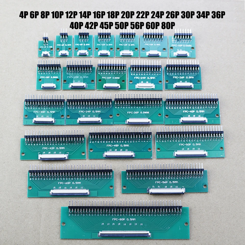 1 pces 4 pinos 80 pinos 0.5mm passo conector fpc/ffc adaptador placa 1 ...