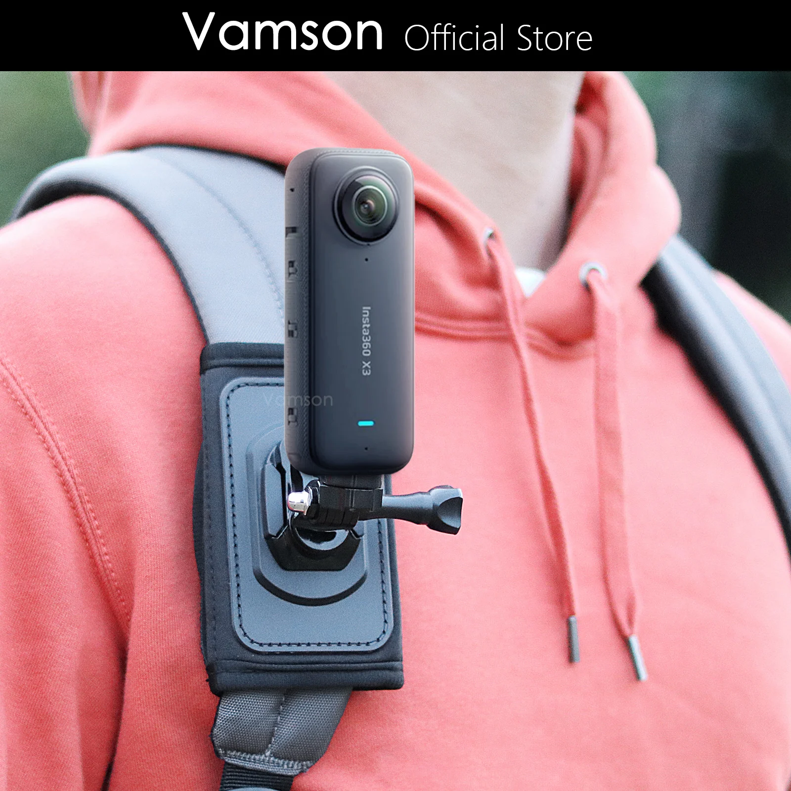Vamson-Insta360 One X2 X3 Dji 액션 3 GoPro 11 용 360 도 로터리 백팩 클립, 인스타 360 ...