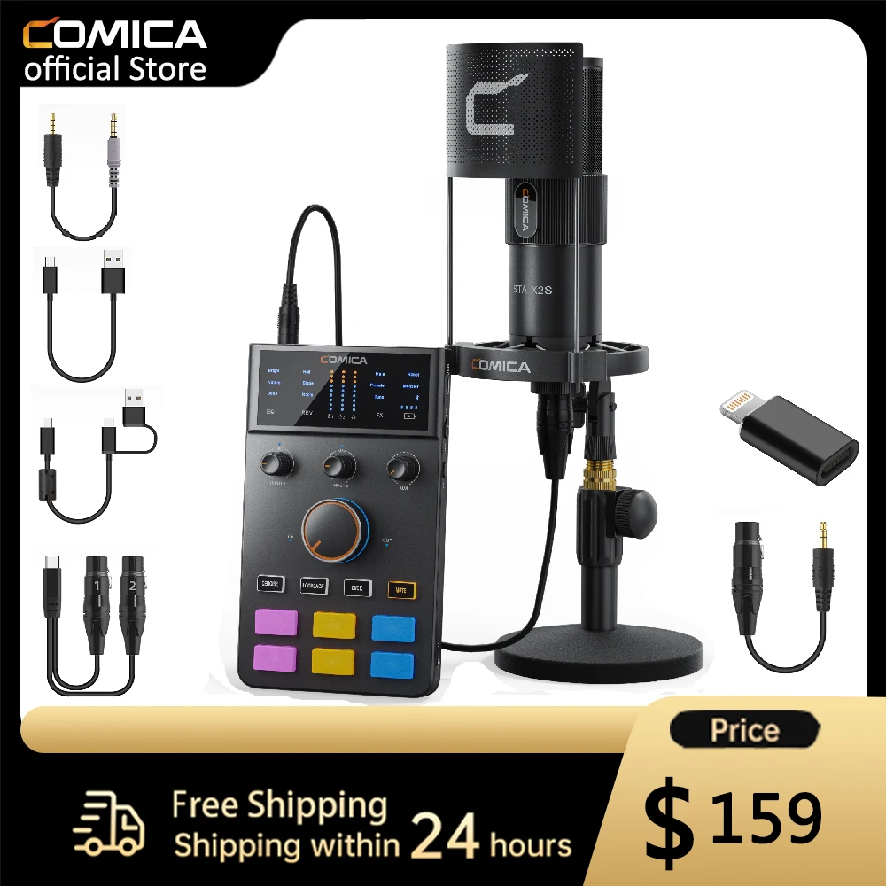 Comica-ADCaster-C1-K1-Audio-Interface-With-XLR-Microphone-For-Streaming ...