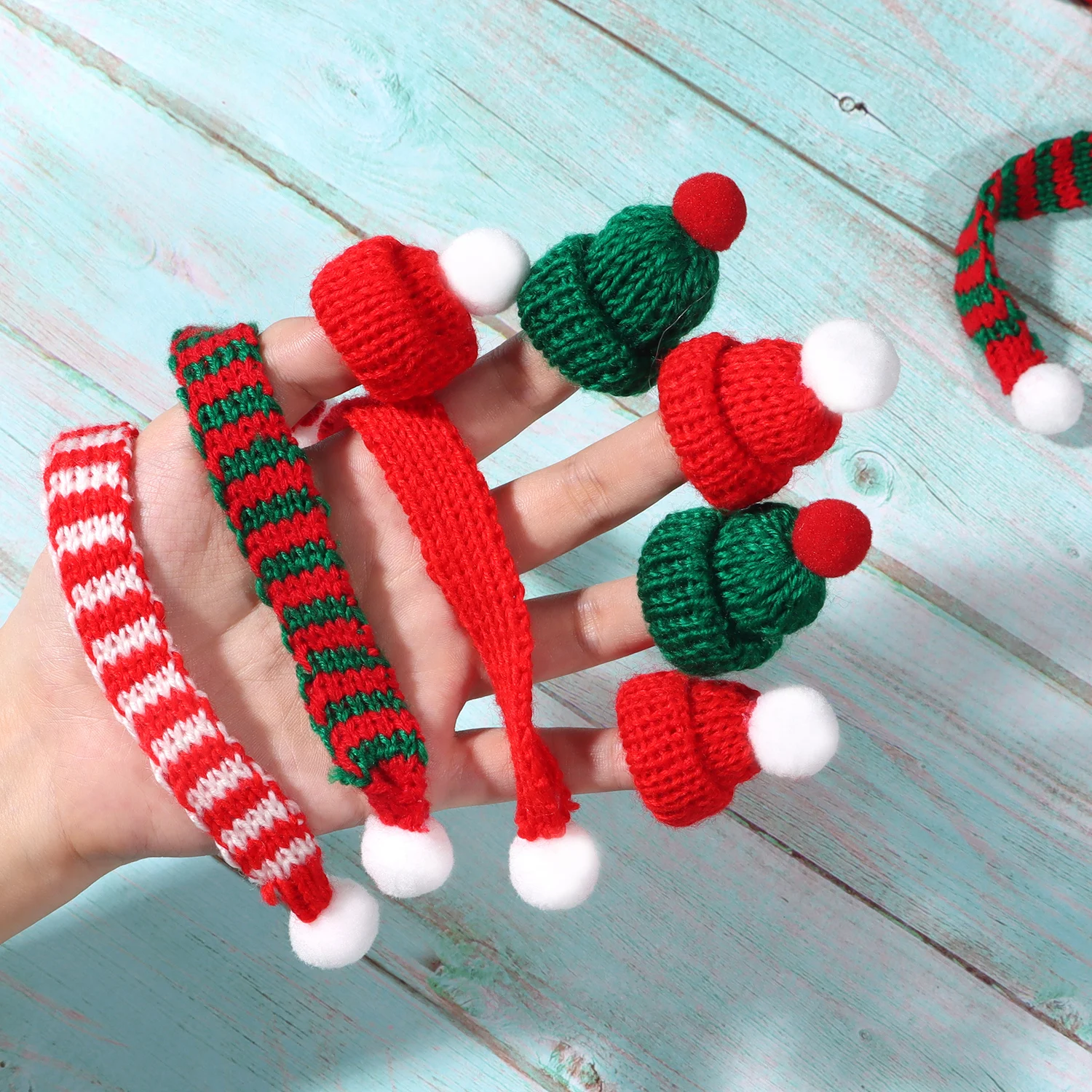 Mini-Knit-Hat-Mini-Christmas-Scarf-Set-Mini-Santa-Hats-for-Crafts-Mini ...