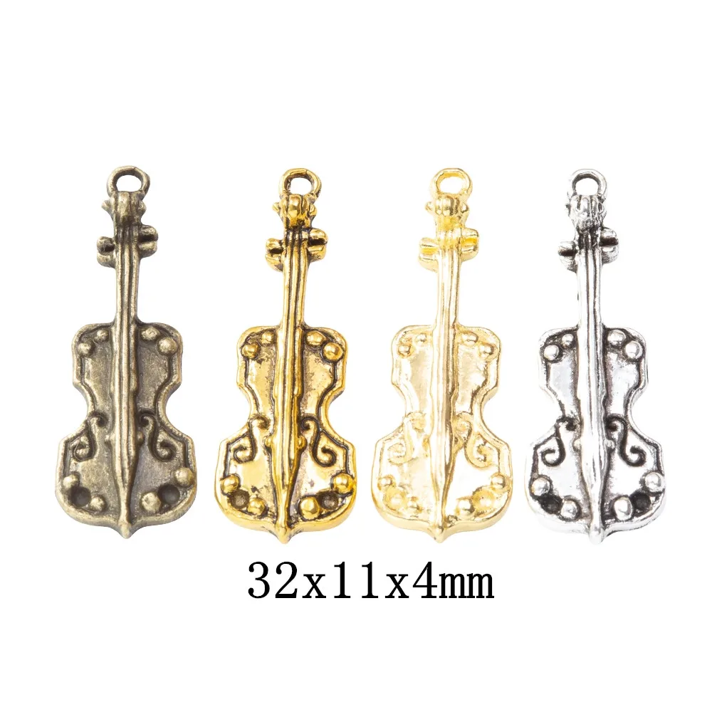 12 pieces (Musical instrument notes) vintage zinc alloy charm metal ...
