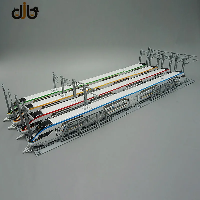 Diecast Model Toy Double Decker CRH High Speed Train With Tracks