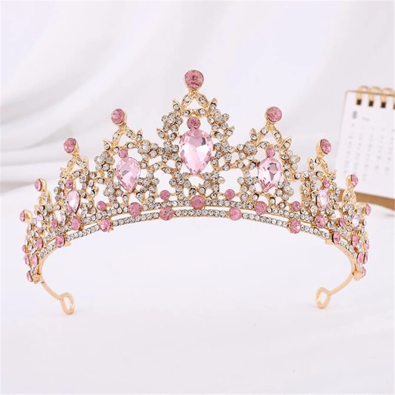 Quality Gold Crystal Crown Girls Small Tiaras Headdress Prom Wedding ...