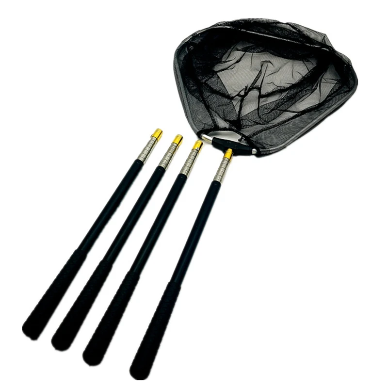 JIEXING 1.5m Fishing Net Pole + Net Stainless Steel Telescoping Fishing ...