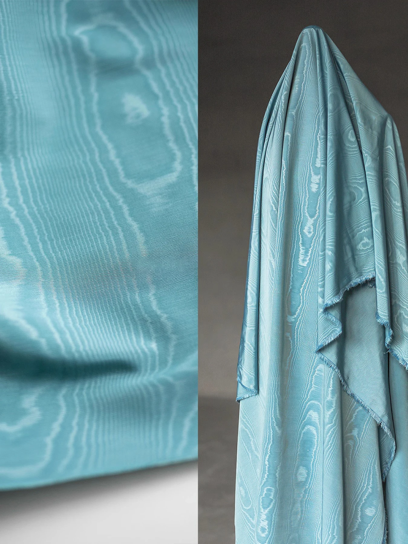 Blue Moire reflective jacquard fabric moire jacquard texture layer suit ...