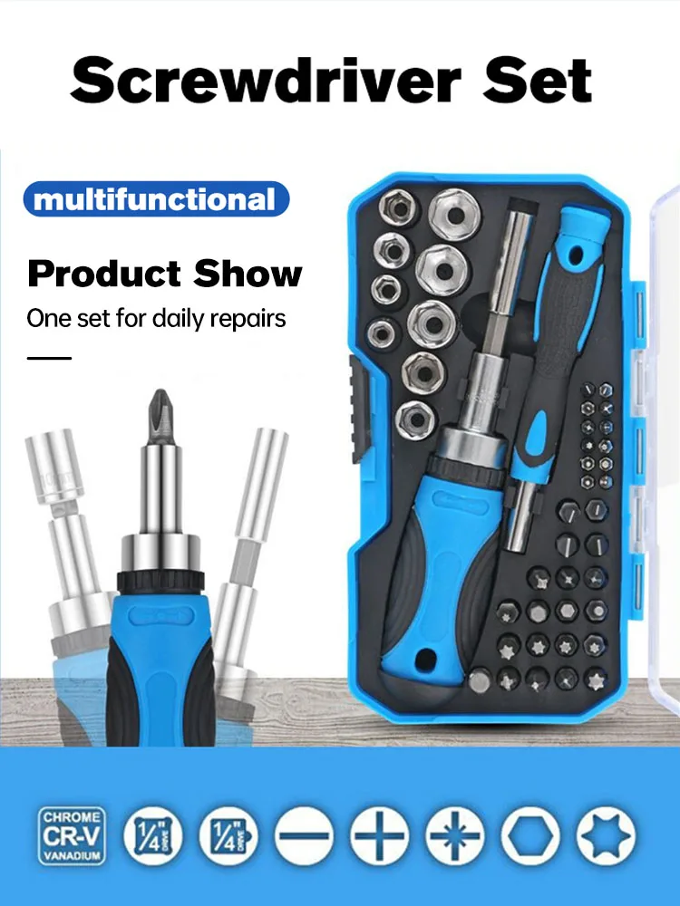 Screwdriver-set-flat-cross-plum-blossom-six-purpose-ratchet-screwdriver ...