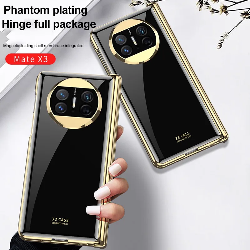 Magnetic-Folding-Phantom-Plating-Clear-Stand-Case-For-Huawei-Mate-X3-Thin-With-Holder-Protection ...