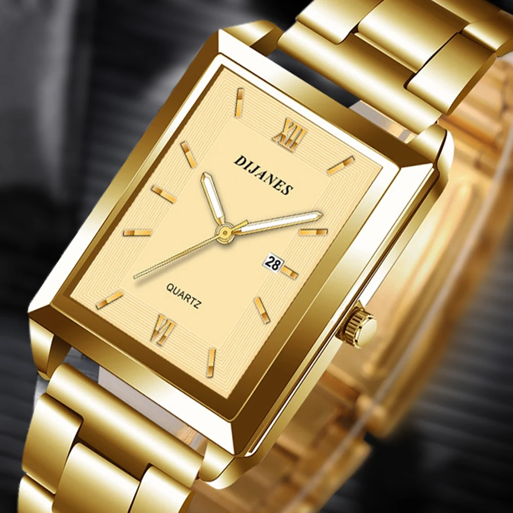 Full-Stainless-Steel-Watch-For-Men-Rectangle-Business-Male-Clock-Luxury ...