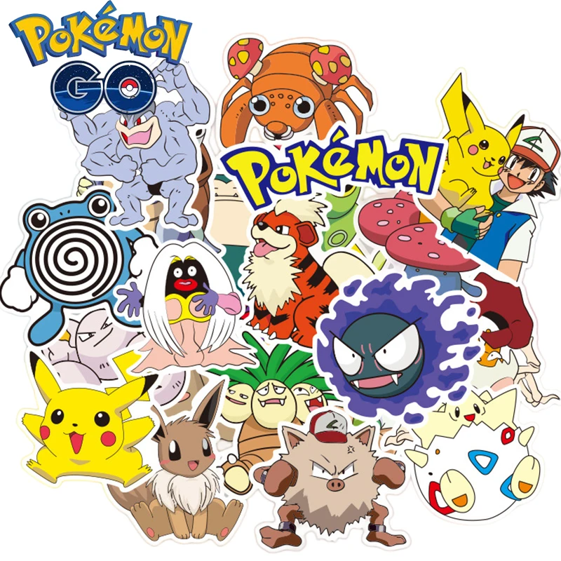 80PCS Pokemon Pikachu Cartoon Cute Stickers Graffiti Decals Laptop Car ...