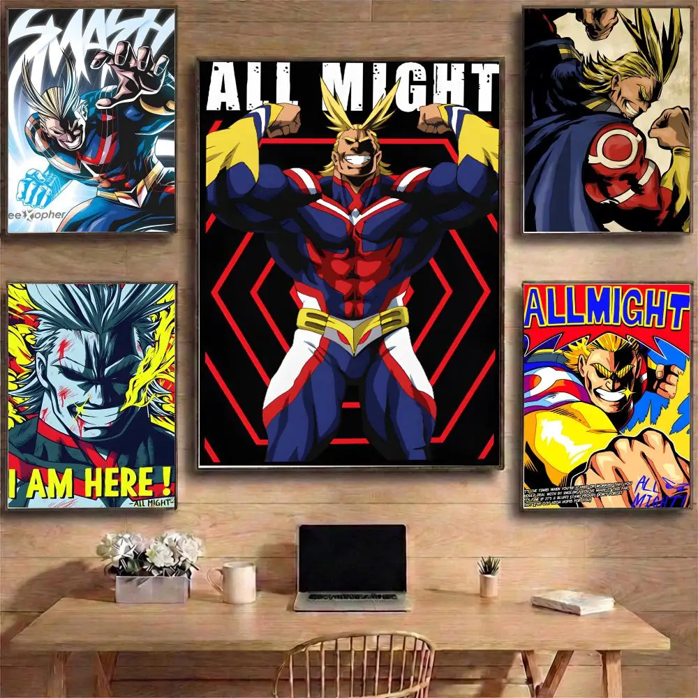 My hero academia all might anime Poster HD Waterproof Self-Adhesive ...