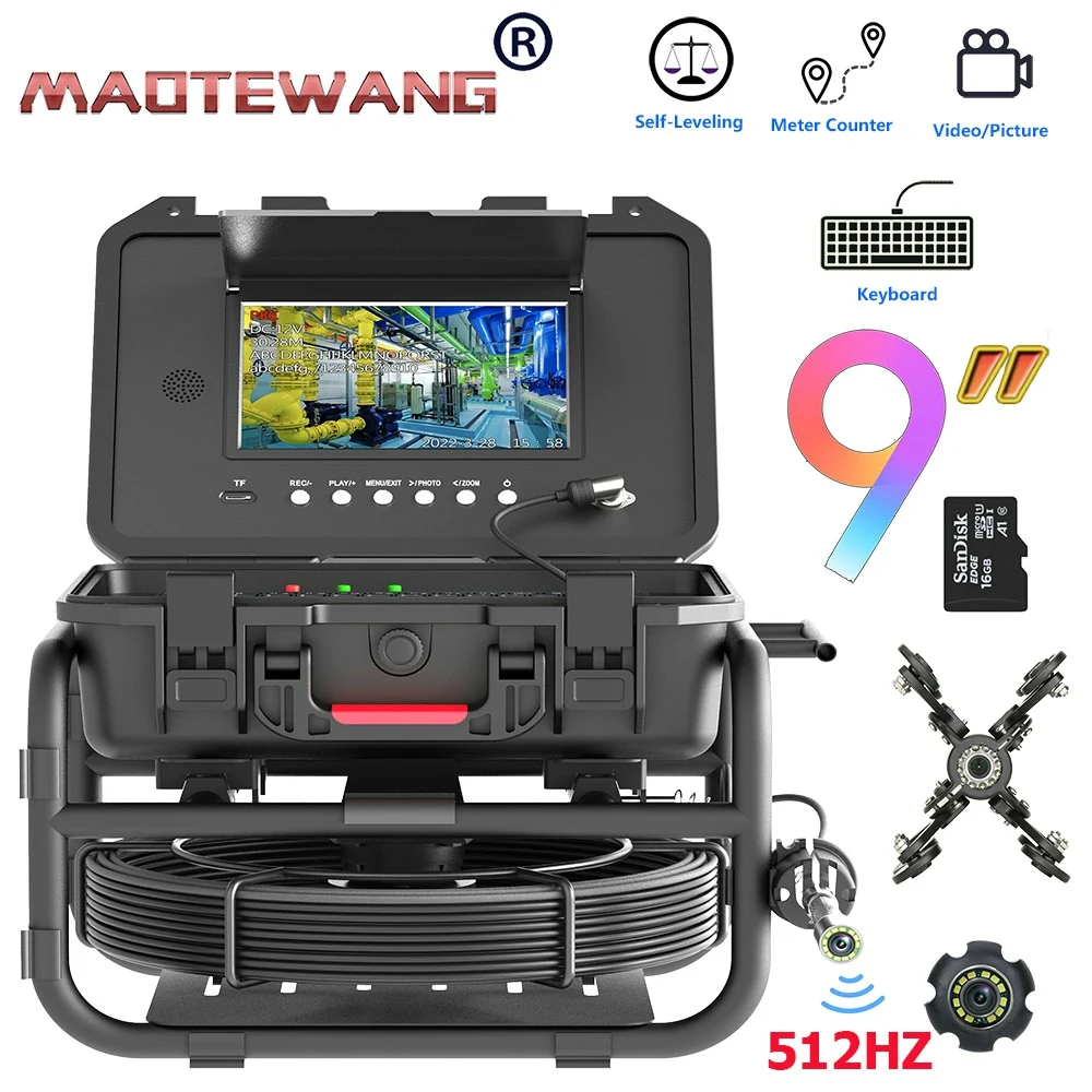 Sewer-Pipe-Inspection-Camera-9Inch-IPS-1080P-Screen-Audio-Record ...