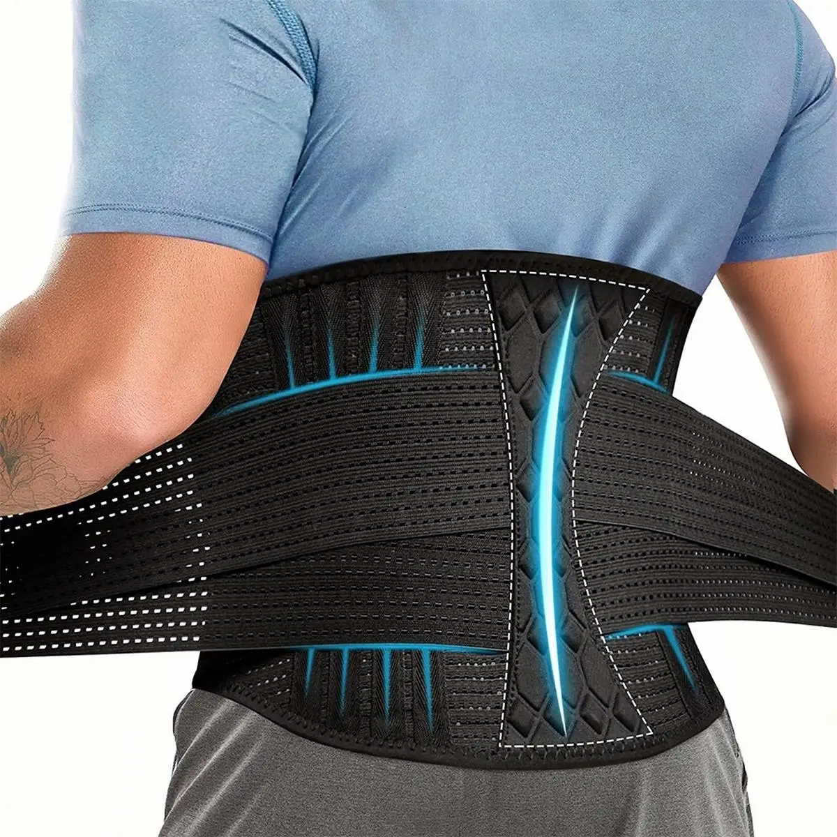 Adjustable-Back-Lumbar-Support-Belt-Breathable-Waist-Brace-Strap-for ...