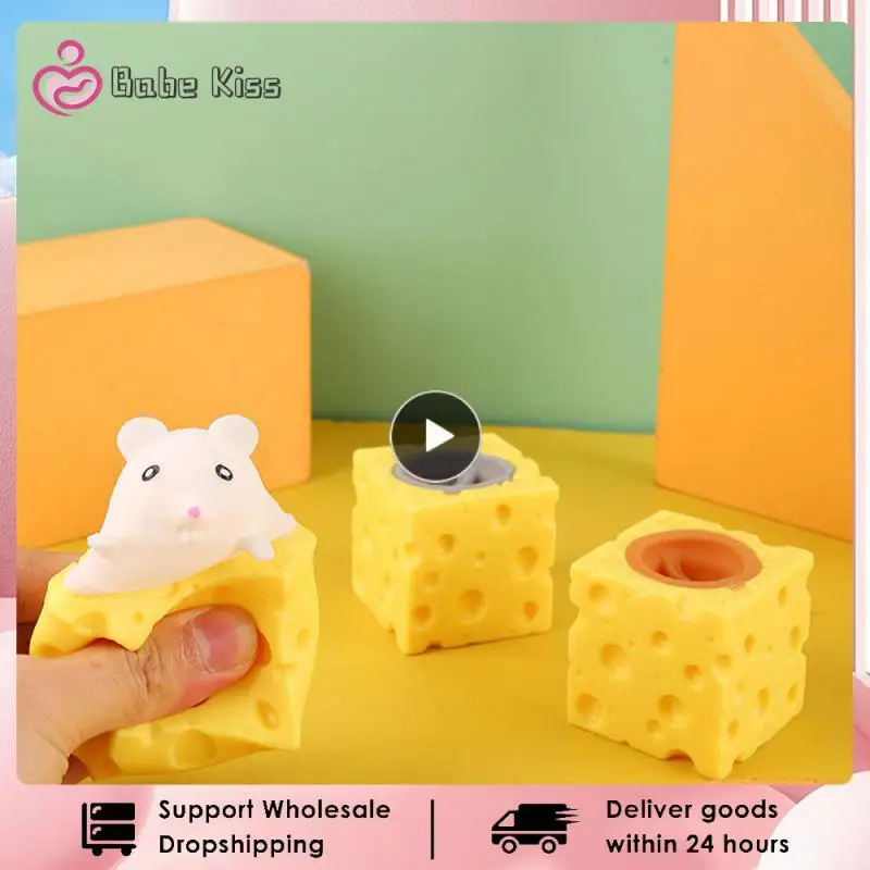 Stress-relieving-Pet-Cheese-Mouse-Cheese-Pinch-Fun-Stress-Ball-Vent ...