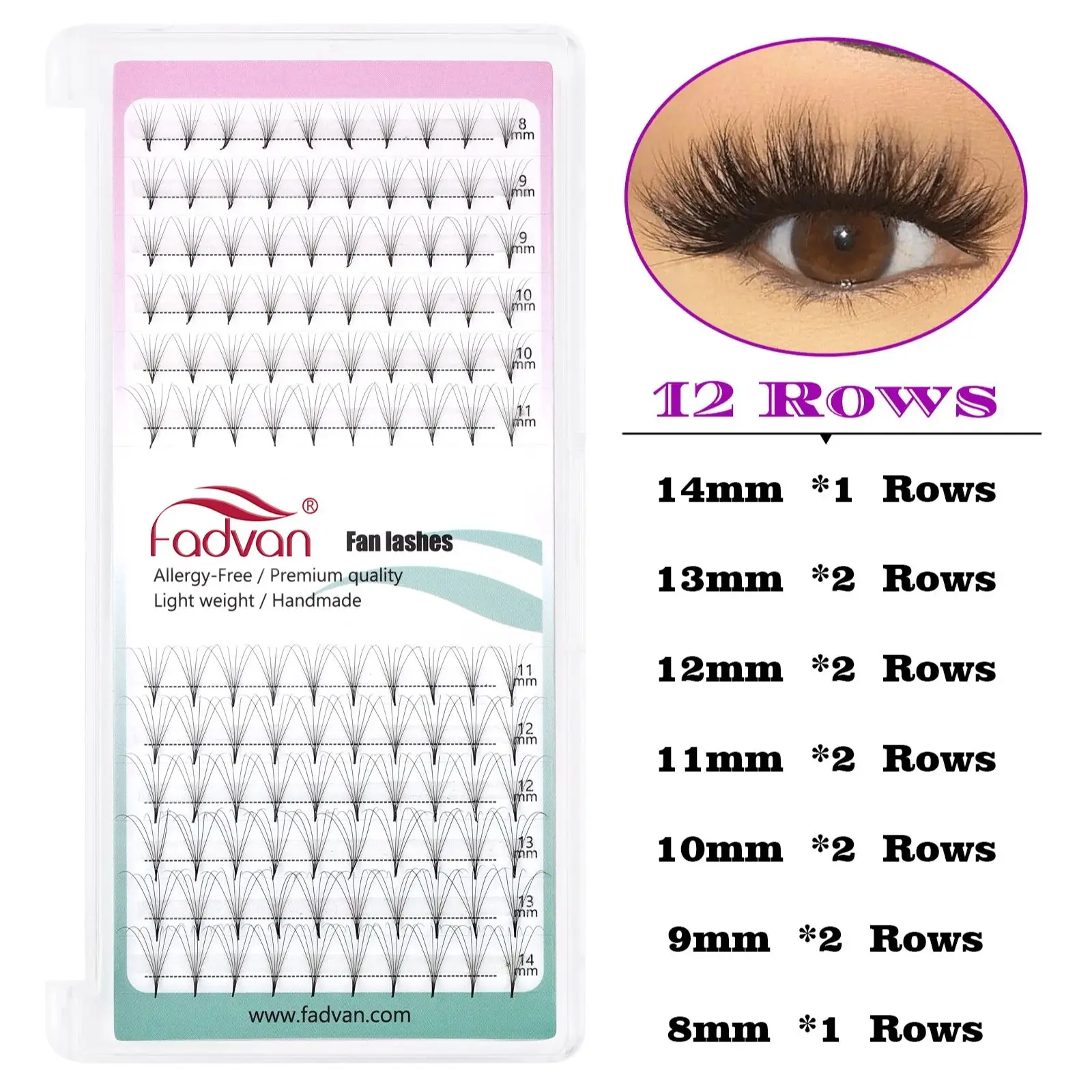 Fadvan Premade Fan Lashes 3D 5D 6D 8D 10D 12D 16D 20D 30D Volume ...