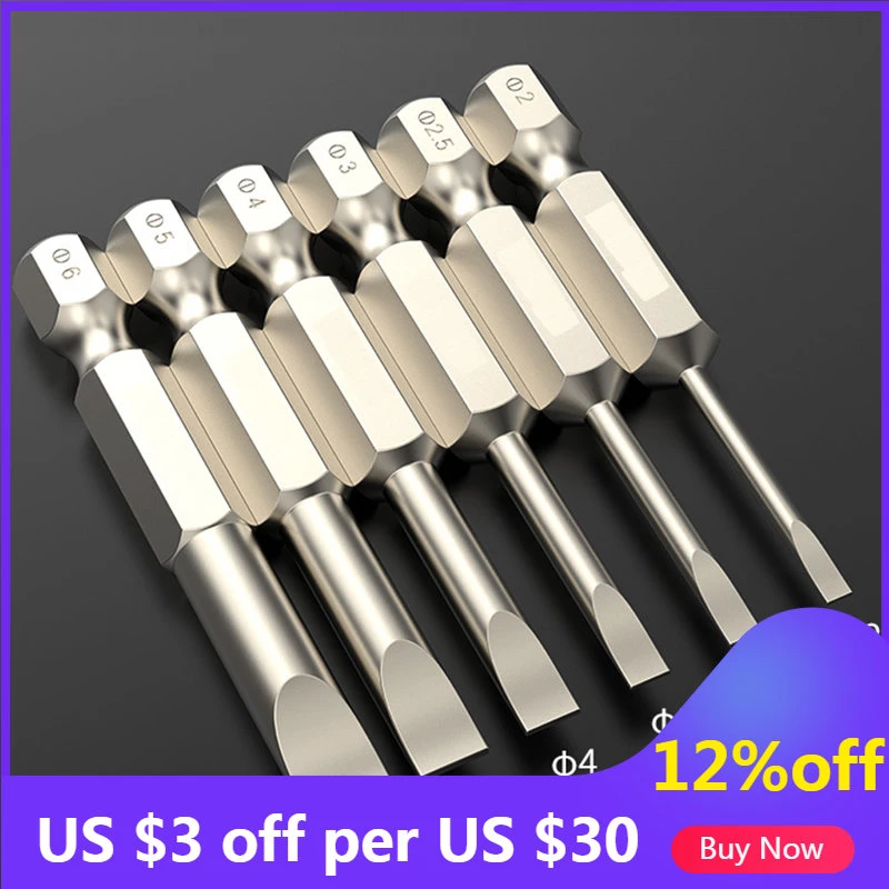 Screwdriver Bit Long Steel Magnetic | Screwdriver Bits Long Slotted ...