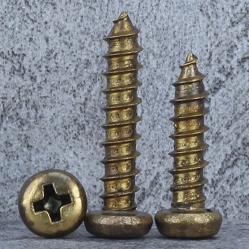 Brass Round Head Phillips Self Tapping Screw M3 M3.5 M4 M5 M6 Wood ...