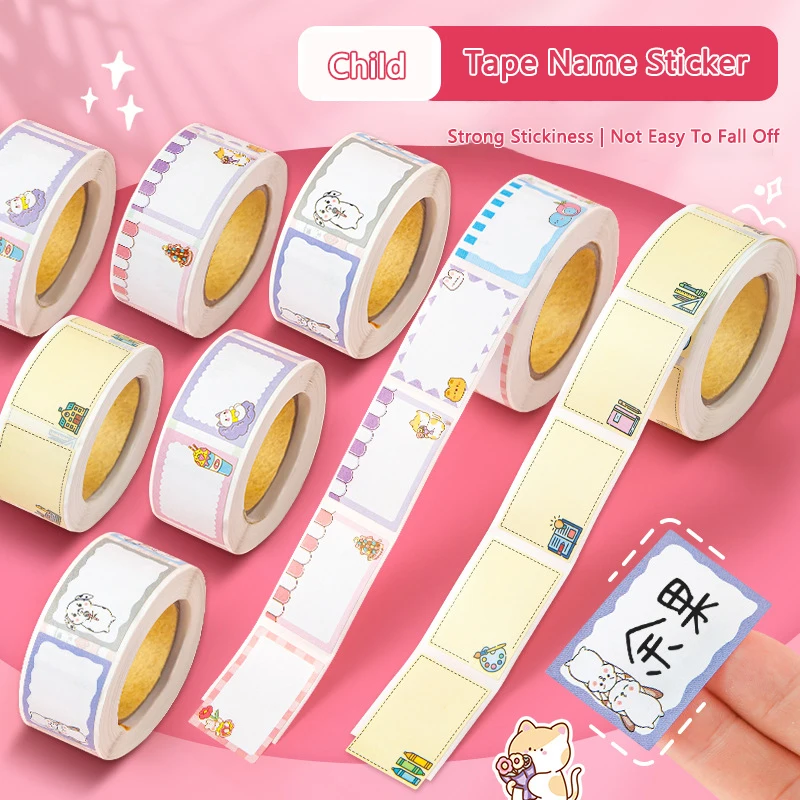 350-Pcs-Roll-Tape-Name-Stickers-Color-Label-Sticker-Self-Adhesive ...