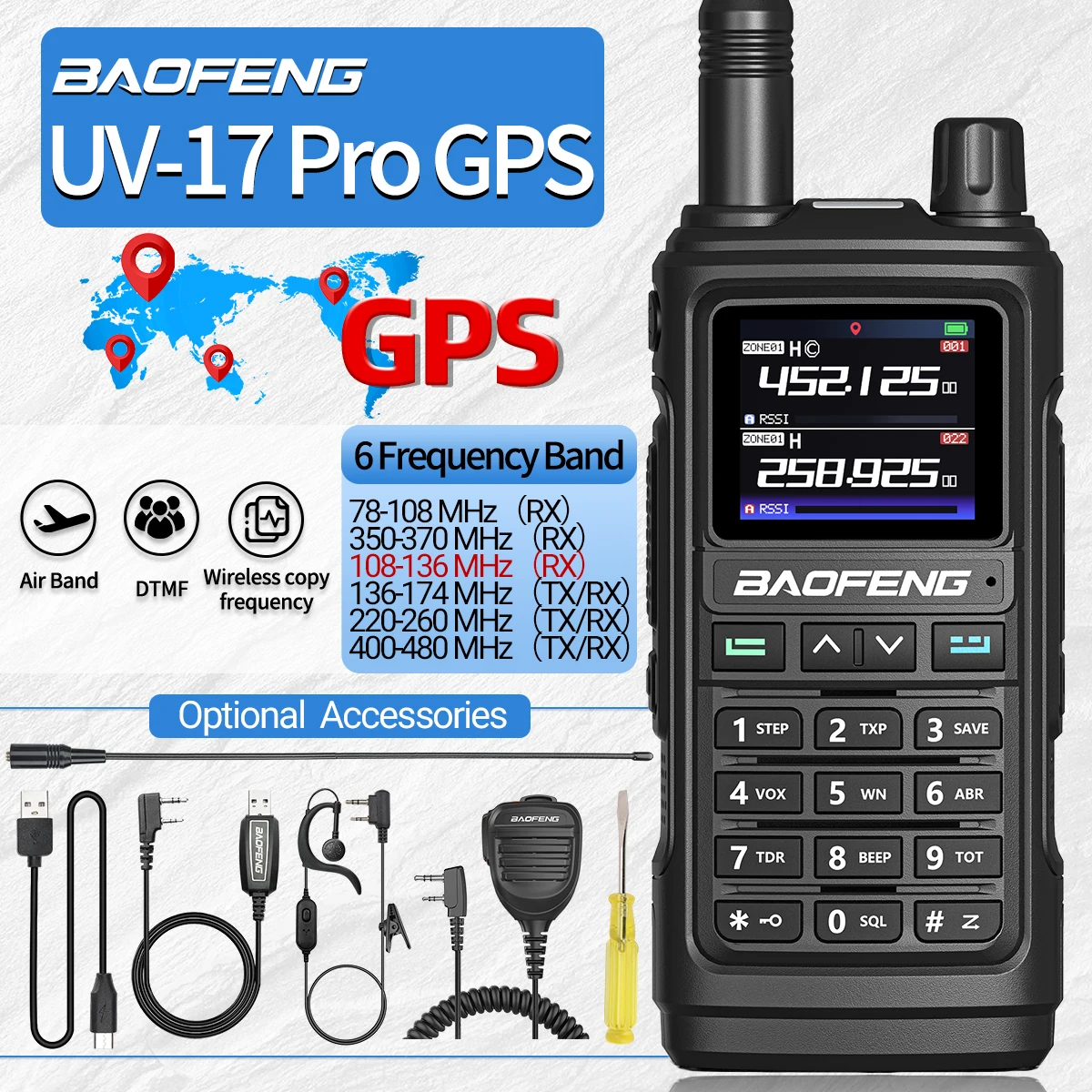 Baofeng-UV-17-Pro-GPS-Air-Band-Six-Bands-Walkie-Talkie-Wireless-Copy ...