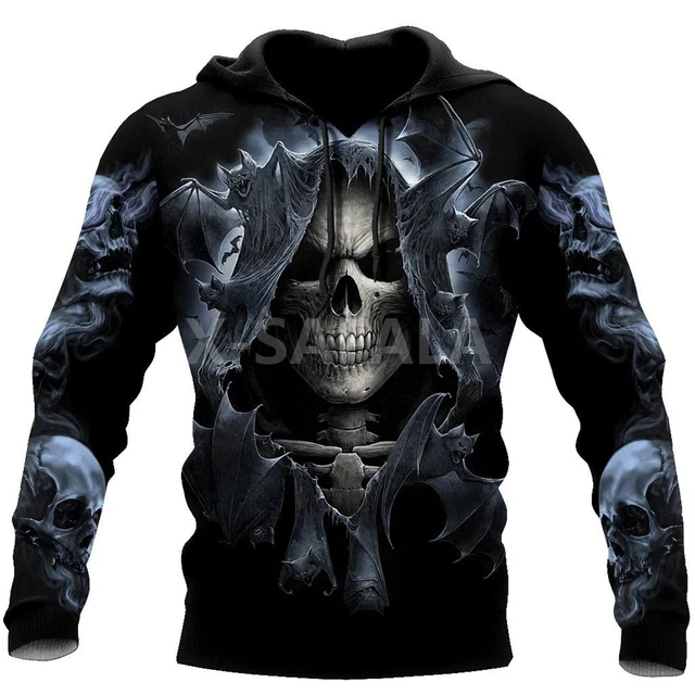 3D Printed Horror Skull Hoodie - Unique, Quality Design