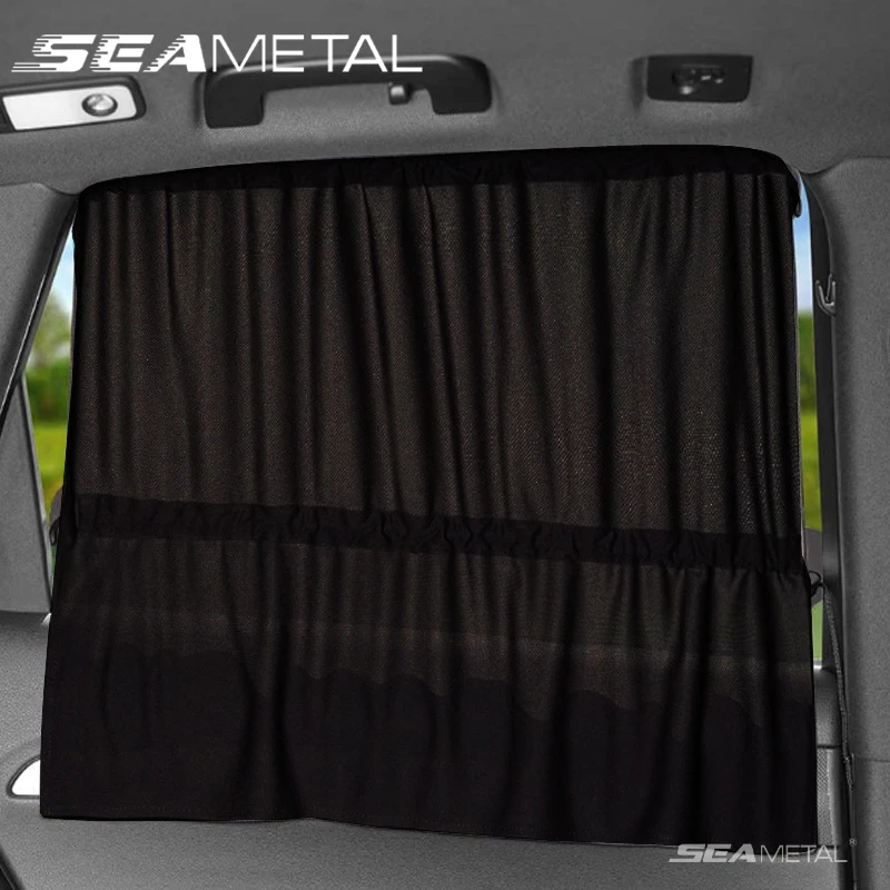 SEAMETAL 2Pcs Car Sun Shade Curtains Side Window Sunshade Summer Sun ...