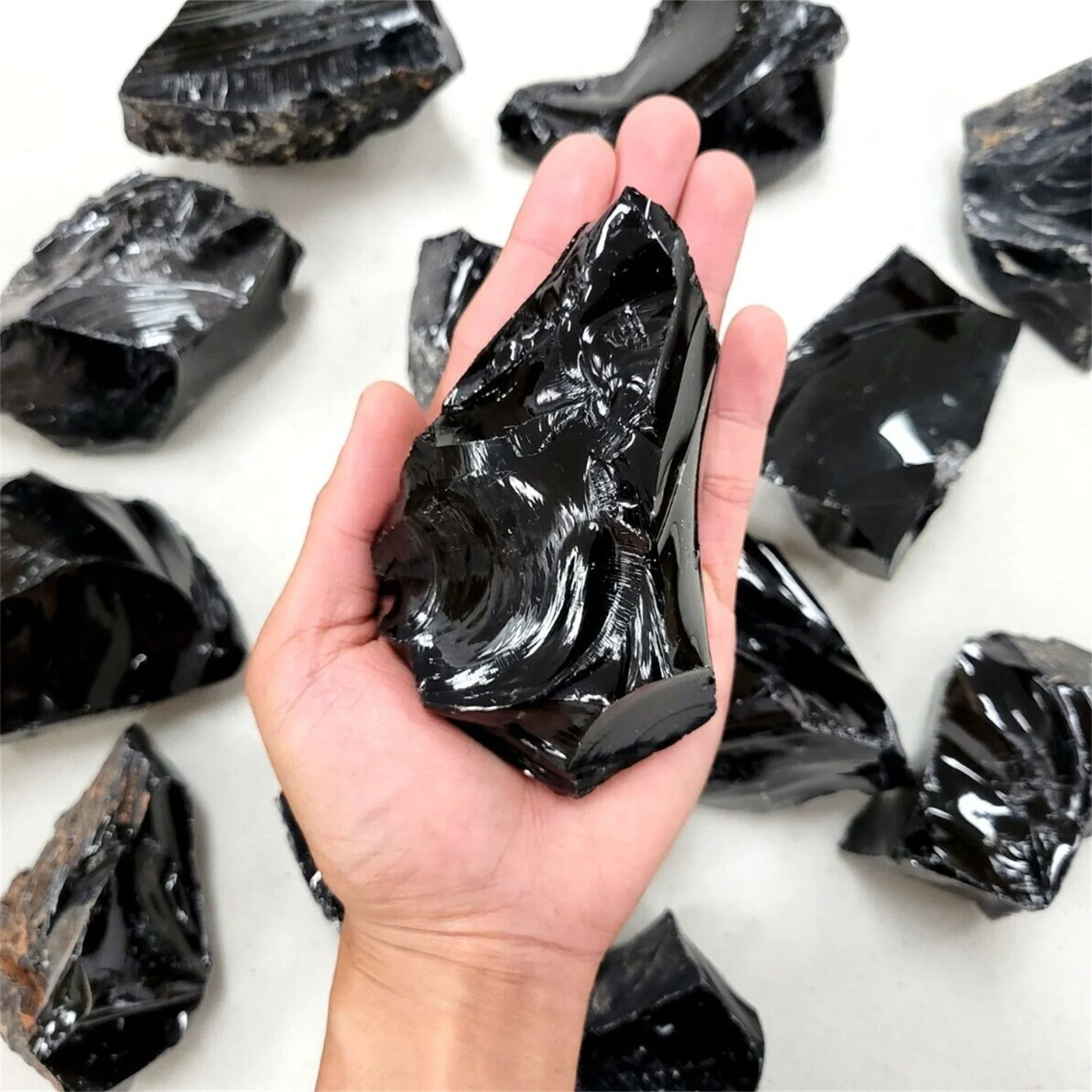 Natural-Black-Obsidian-Rough-Ore-Quartz-Crystal-Mineral-Specimen-Energy ...